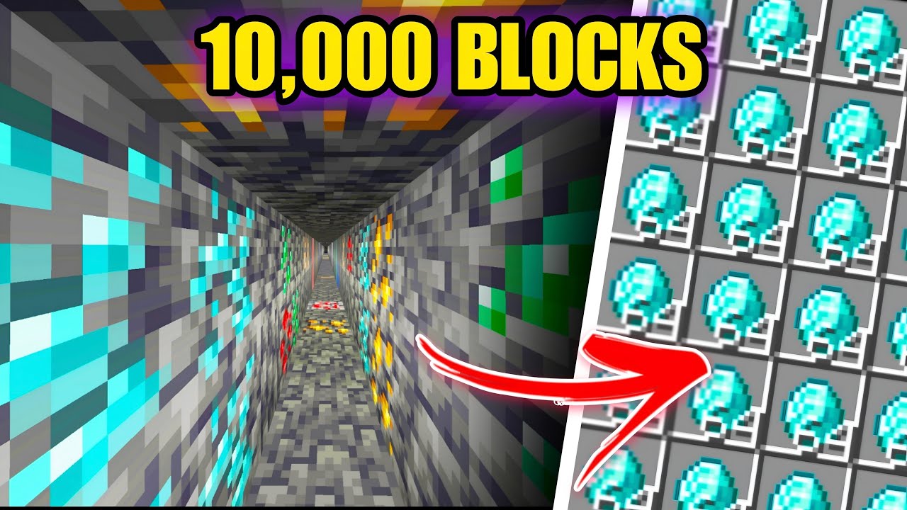 I Mined For 10,000 Blocks In A Straight Line In Minecraft Pe (#16 ...
