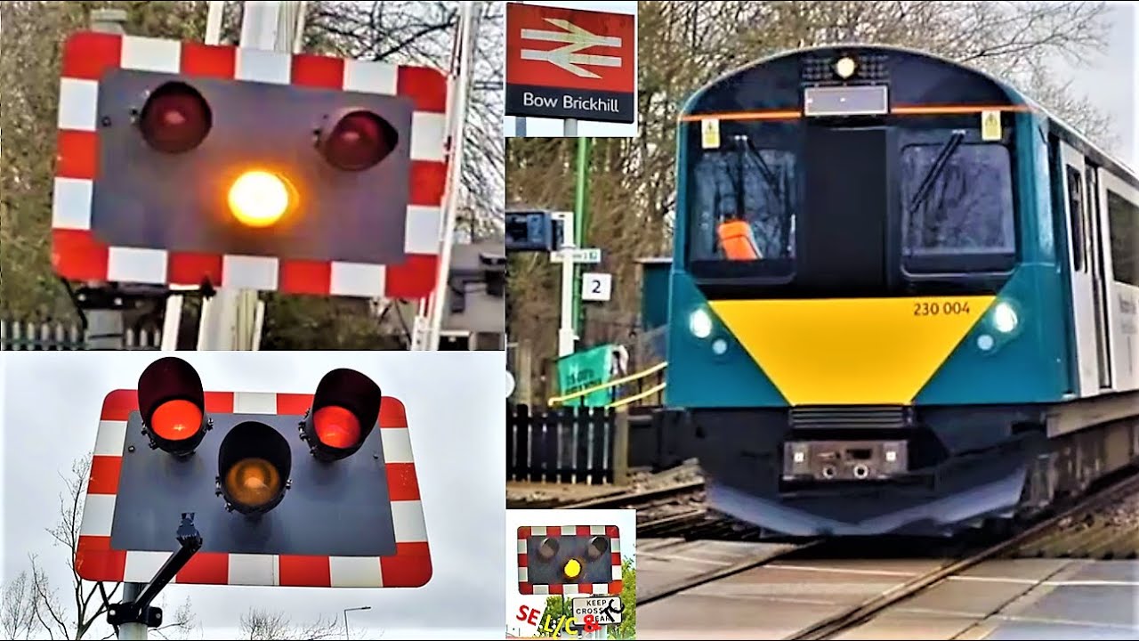 (Halogen Lights) Bow Brickhill Level Crossing, Buckinghamshire - YouTube