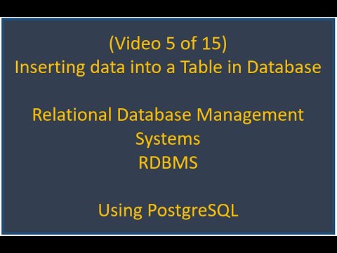 RDBMS 5/15 - Inserting and dumping data into tables - YouTube