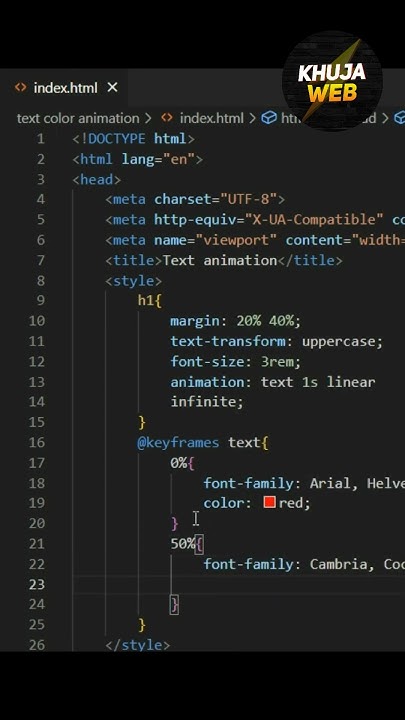 HOW TO MAKE TEXT ANIMATION BY HTML AND CSS - YouTube