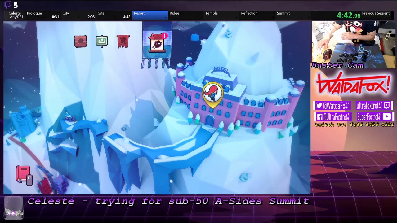 Celeste (PC) - Summit (A-Sides) - 47:48 with arcade stick - YouTube