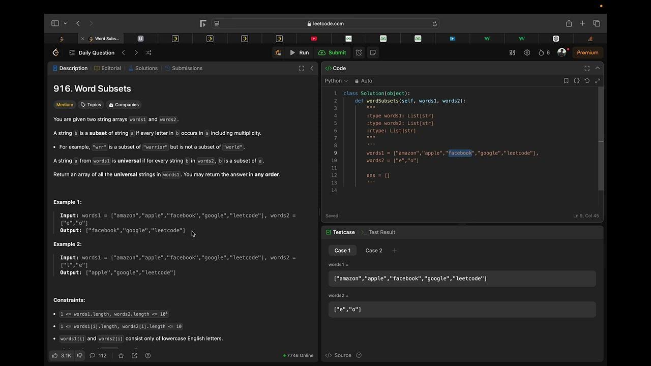 LEETCODE POTD | 10.01.2025 | 916. Word Subsets | Medium | Frequency Mapping - YouTube