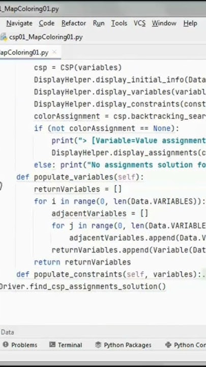 Constraint Satisfaction Problem + Map Coloring + data + derive constraints - YouTube