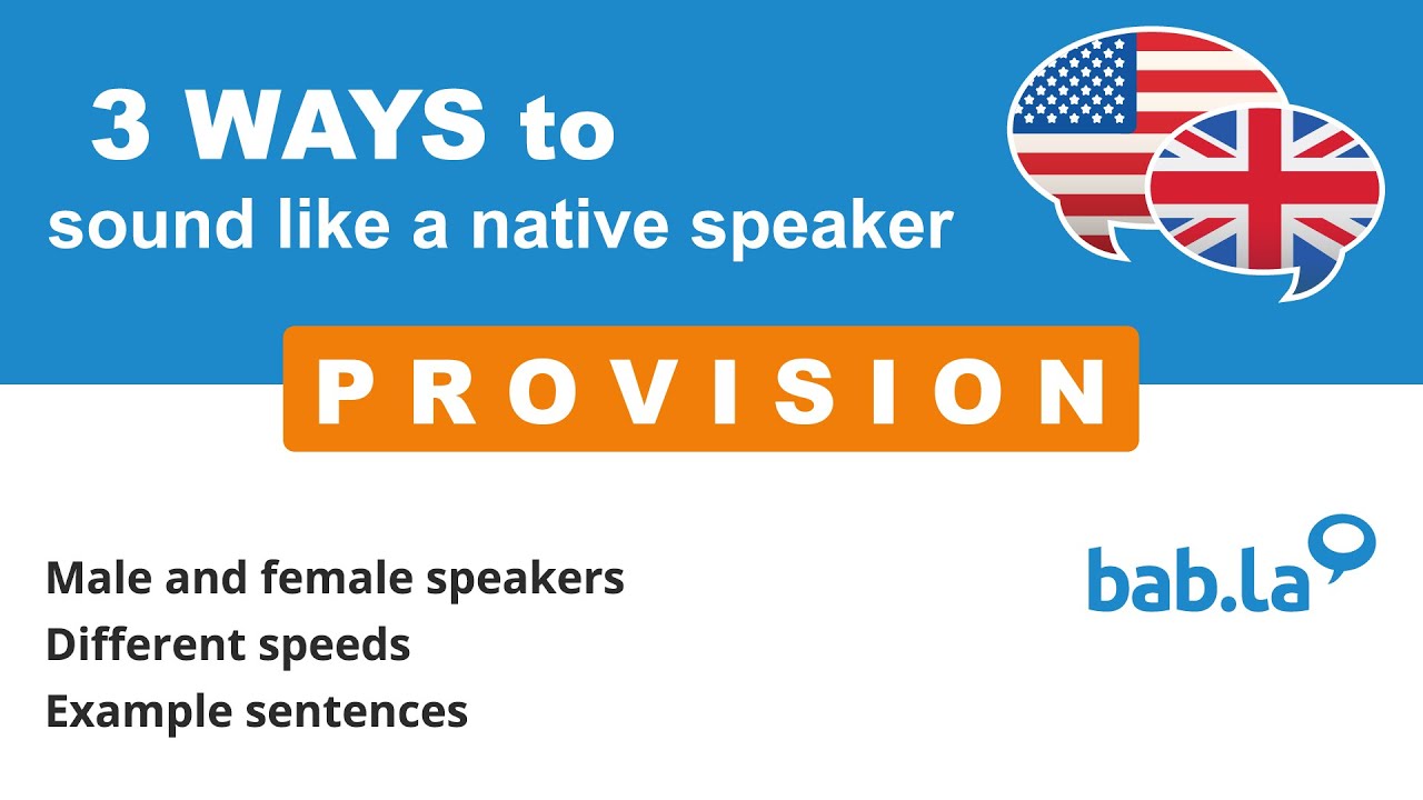 PROVISION pronunciation | Improve your language with bab.la - YouTube