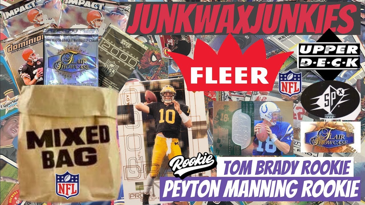 Football Mix Bag pack rip 1998 Flair 2000 Upper Deck Tom Brady Peyton ...