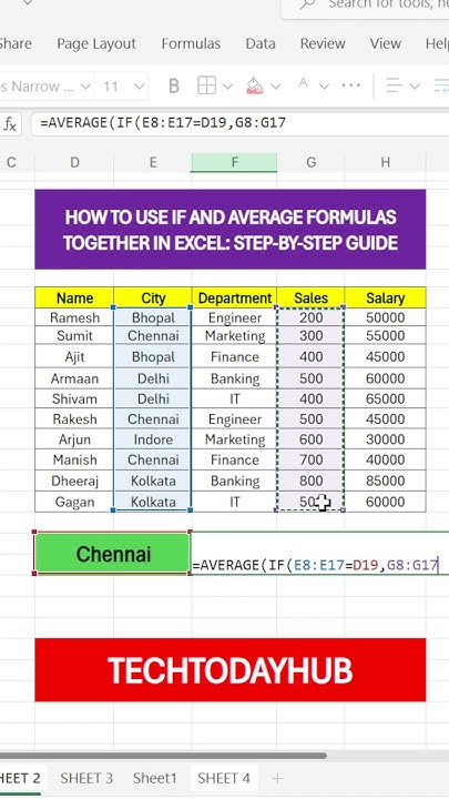 How to Use IF and AVERAGE Formulas Together in Excel: Step-by-step Guide! #exceltips # ...