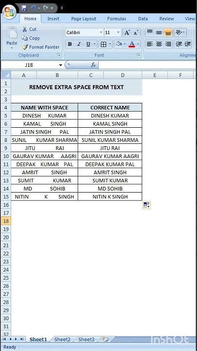 Learn how to remove extra space in Excel 😎 | Excel Data Entry trick #excel #exceltips #dataentry ...