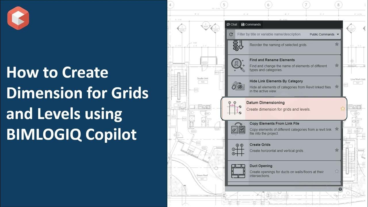 How to create dimensions for grids and levels in Revit using BIMLOGIQ Copilot - YouTube