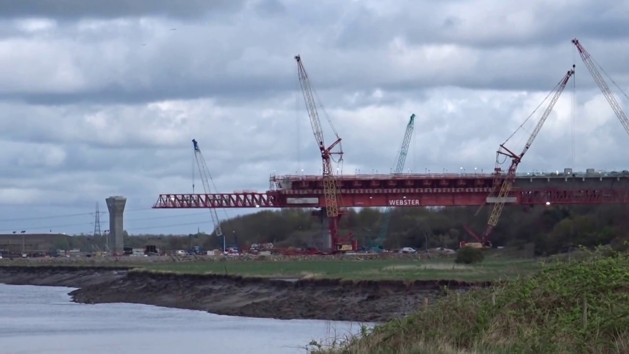Runcorn and new Mersey Gateway Bridges Liverpool Merseyside UK 1.4.17 ...