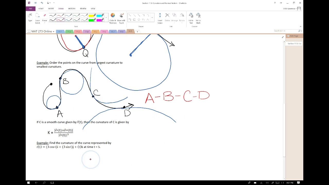 Calculus III - Curvature and Normal Vectors (Part 1) - YouTube