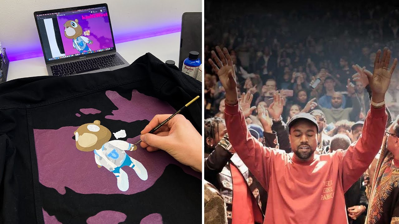 PAINTING A KANYE WEST GRADUATION JACKET! - YouTube
