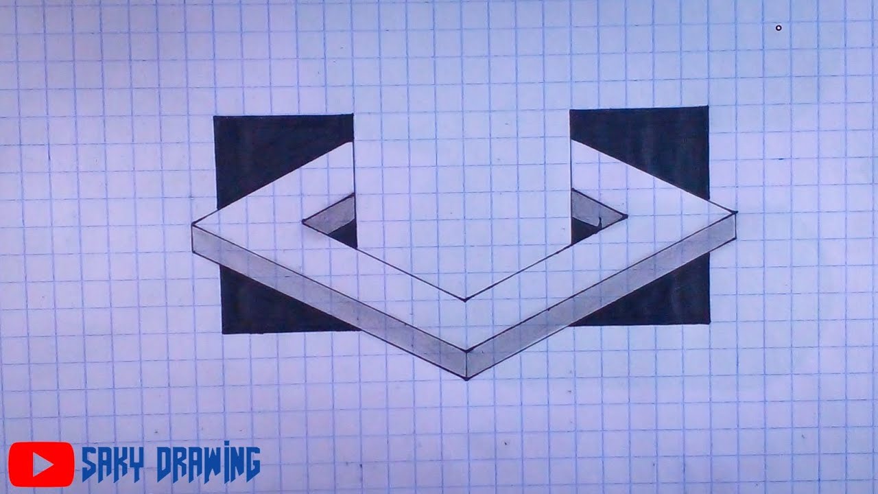 How to draw a 3D optical illusion - YouTube