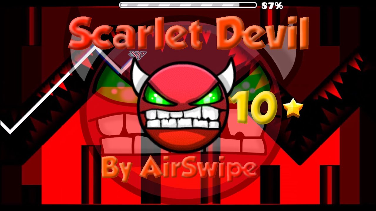 Geometry Dash - [Medium Demon] Scarlet Devil by AirSwipe - YouTube