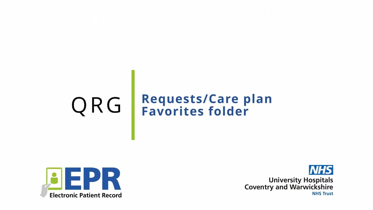 General: Requests/Change Plan Favourites Folder – EPR Quick Reference ...