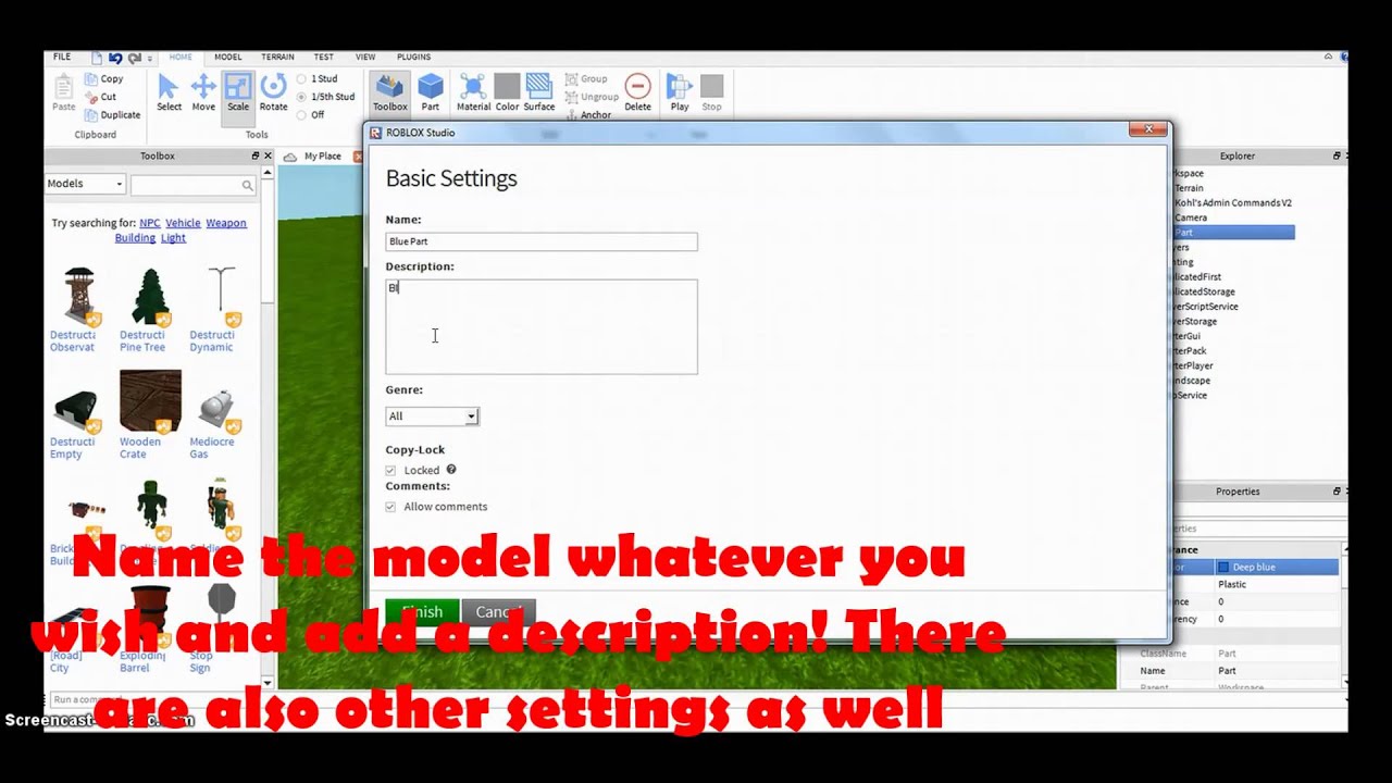 How to make a Model on ROBLOX (2015) - YouTube