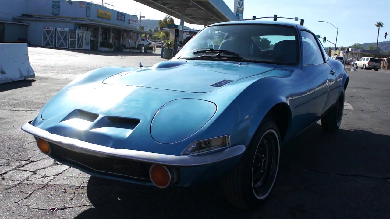 1973 Opel GT Poor mans Corvette 4 cyl 4 Speed Rally 1 piece car - YouTube