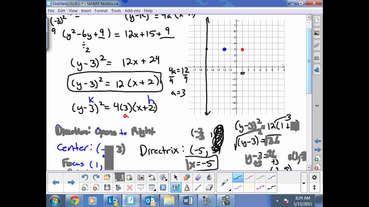 Test Review Conics- Circles, Ellipses, Parabola's, Hyperbola - YouTube