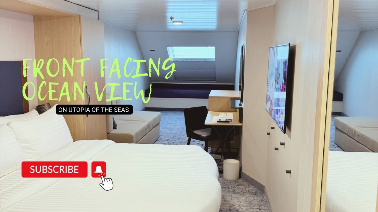 Utopia of The Seas Front Facing Oceanview Cabin Tour Room 7500 - YouTube