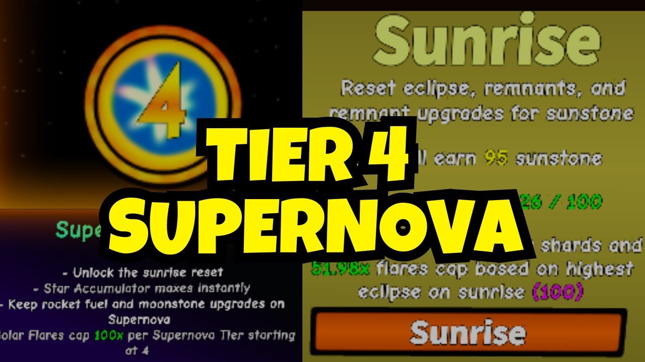 How to Get Supernova Tier 4 and all of its Bonuses - YouTube