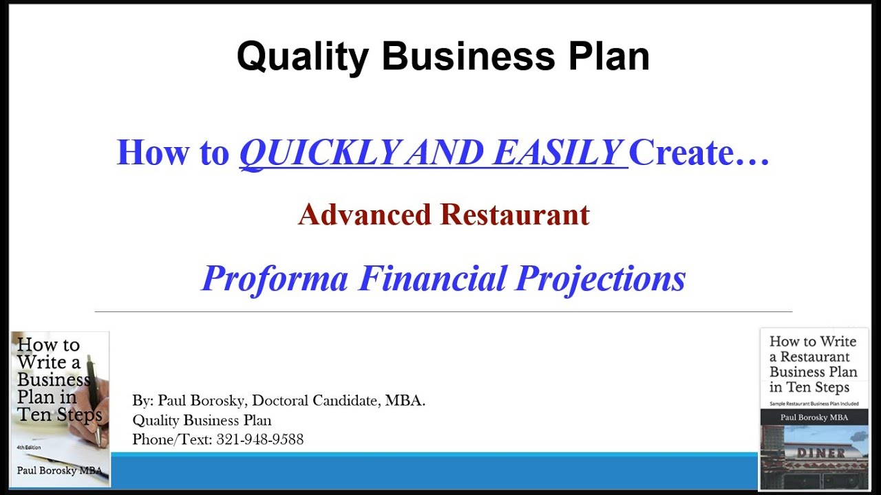 Advanced Restaurant Pro Forma Financial Projections – Quickly and ...