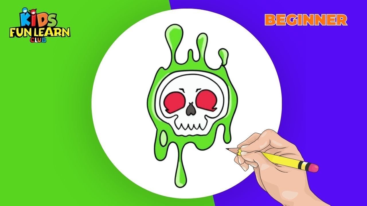 How to draw Slimy Skeleton || Easy For KIDS | Step by Step - YouTube