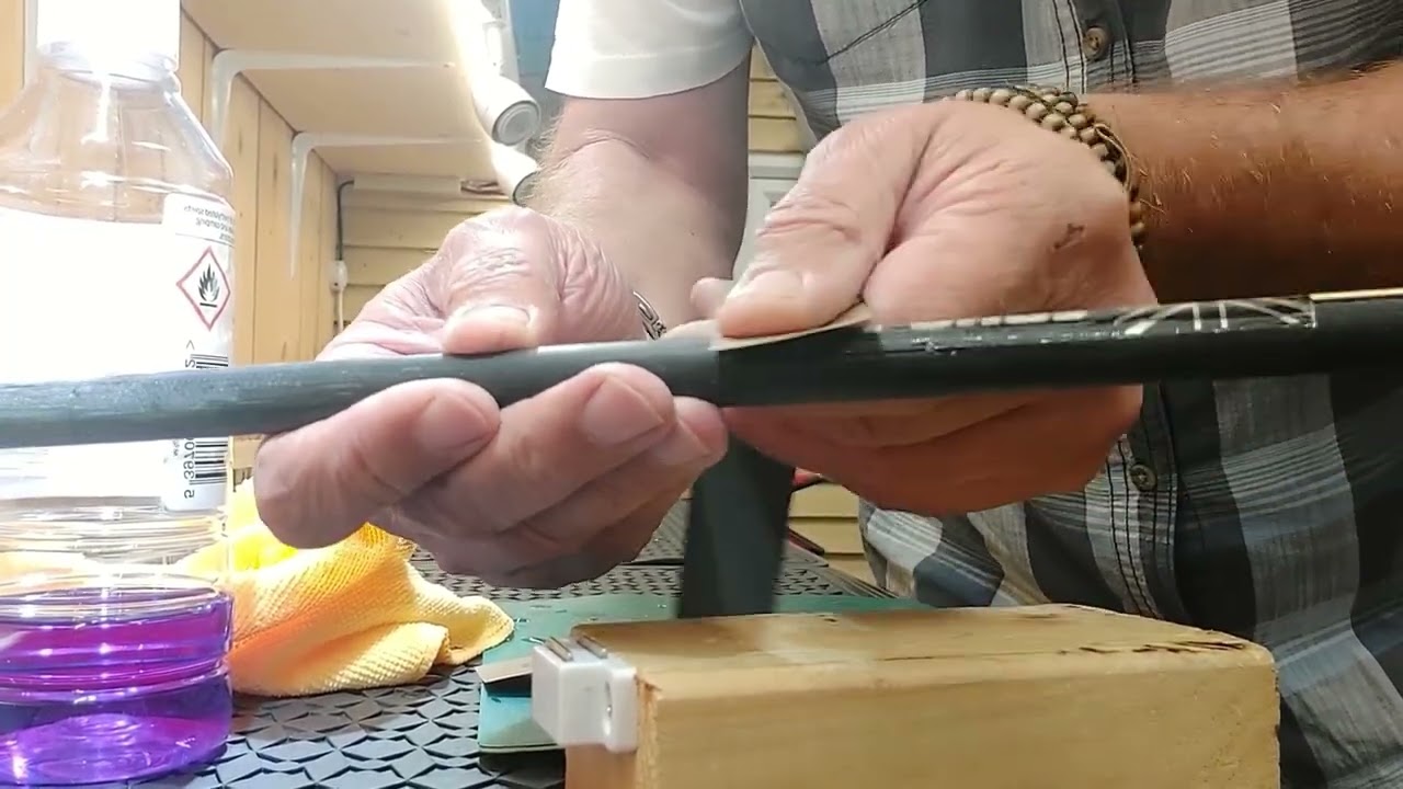 Conoflex Parts 8a & 8b - Using wet & dry to prepare the rod blank ...