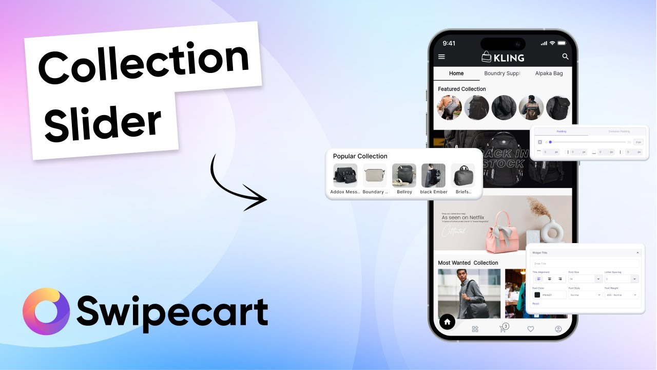 How to use the collection slider widget on Swipecart? - YouTube