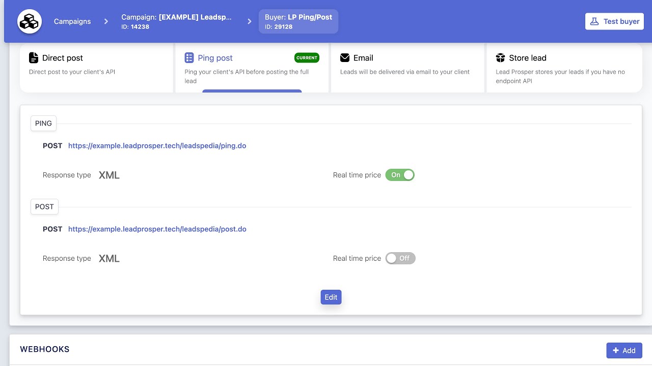 LeadsPedia Ping Post Buyer Setup - YouTube