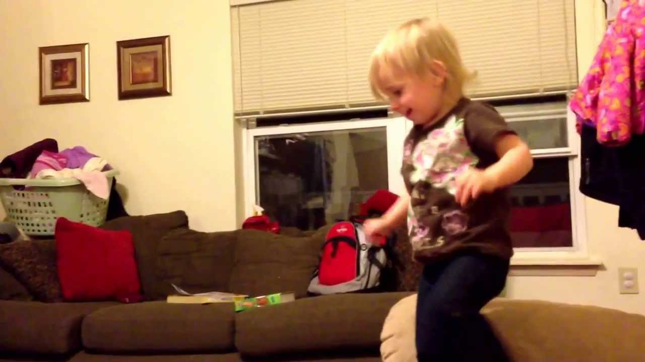 Jumping off the couch - YouTube