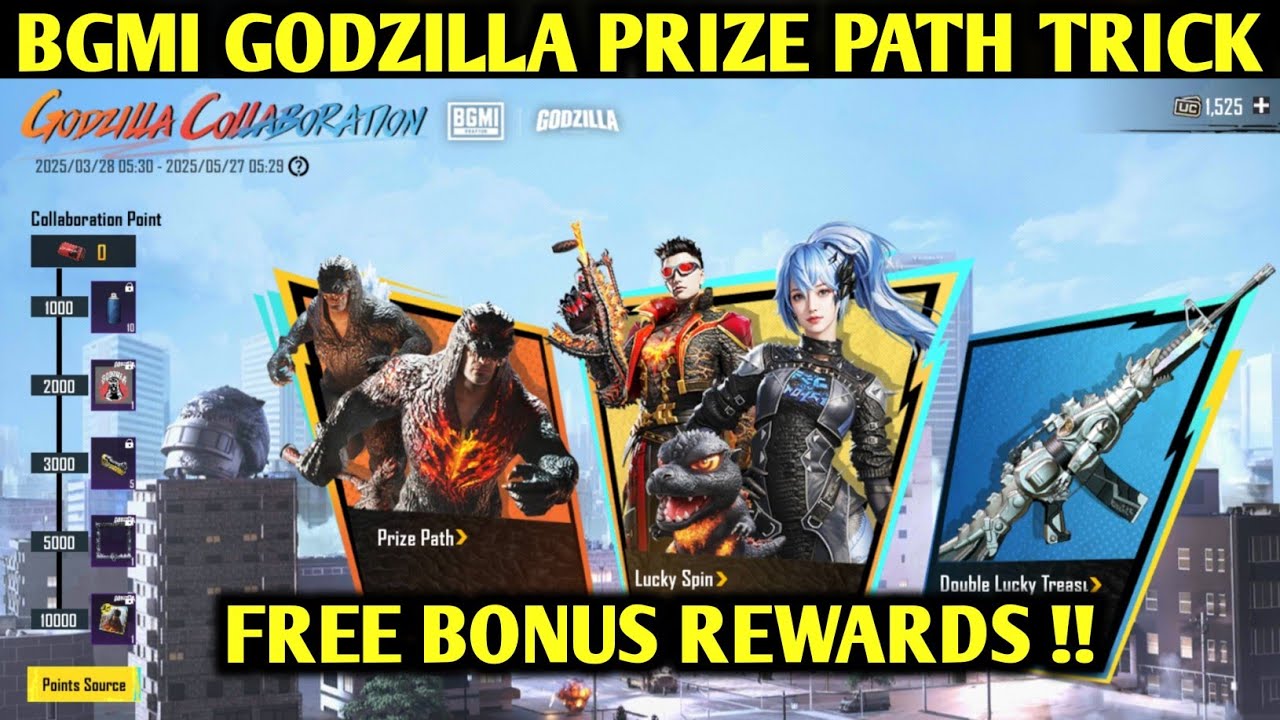 😍GODZILLA PRIZE PATH FREE BONUS IN BGMI & PUBG | 4 NEW GODZILLA EVENT ...