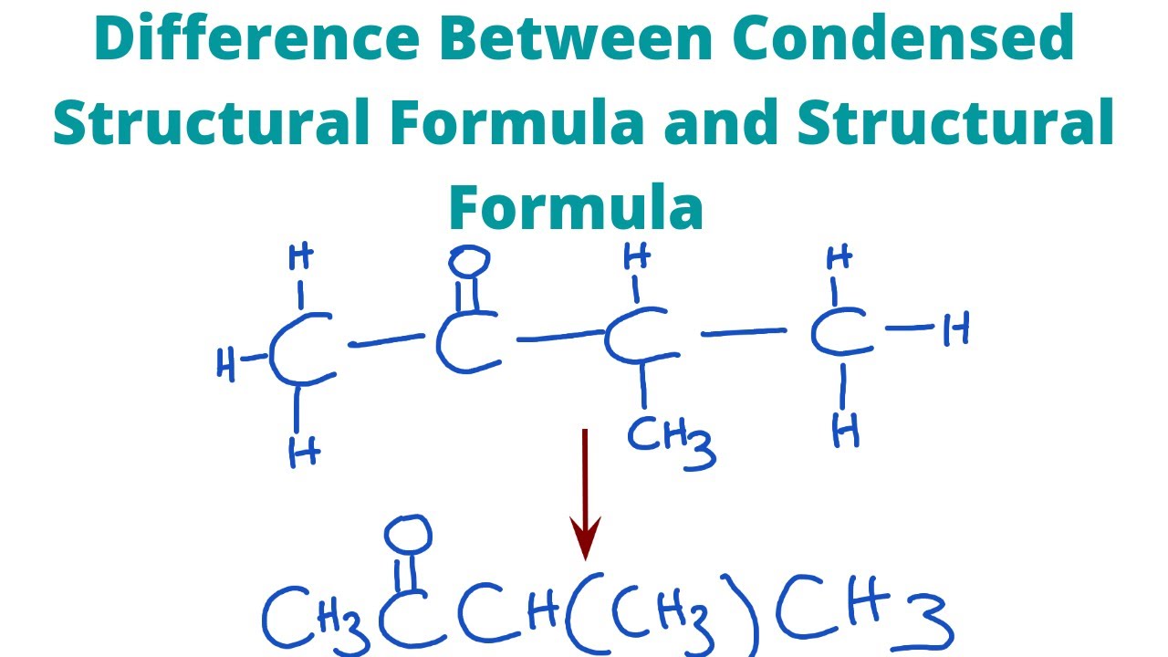 Difference Between Condensed Structural Formula and Structural Formula ...