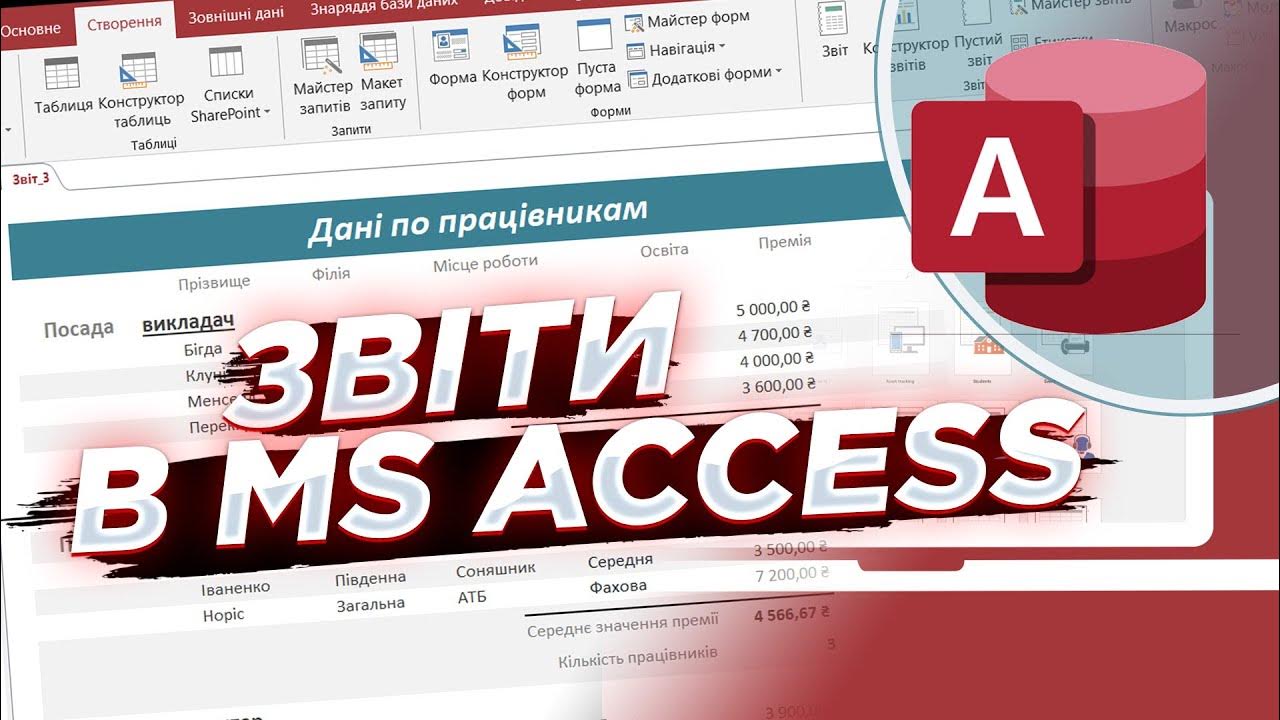 Створення звітів в базі даних Microsoft Access Youtube