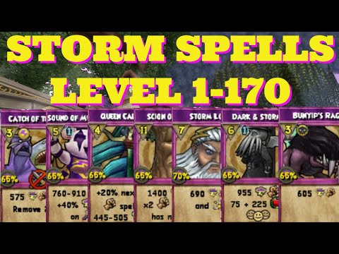 Wizard101 All Storm Spells Level 1-170 - YouTube
