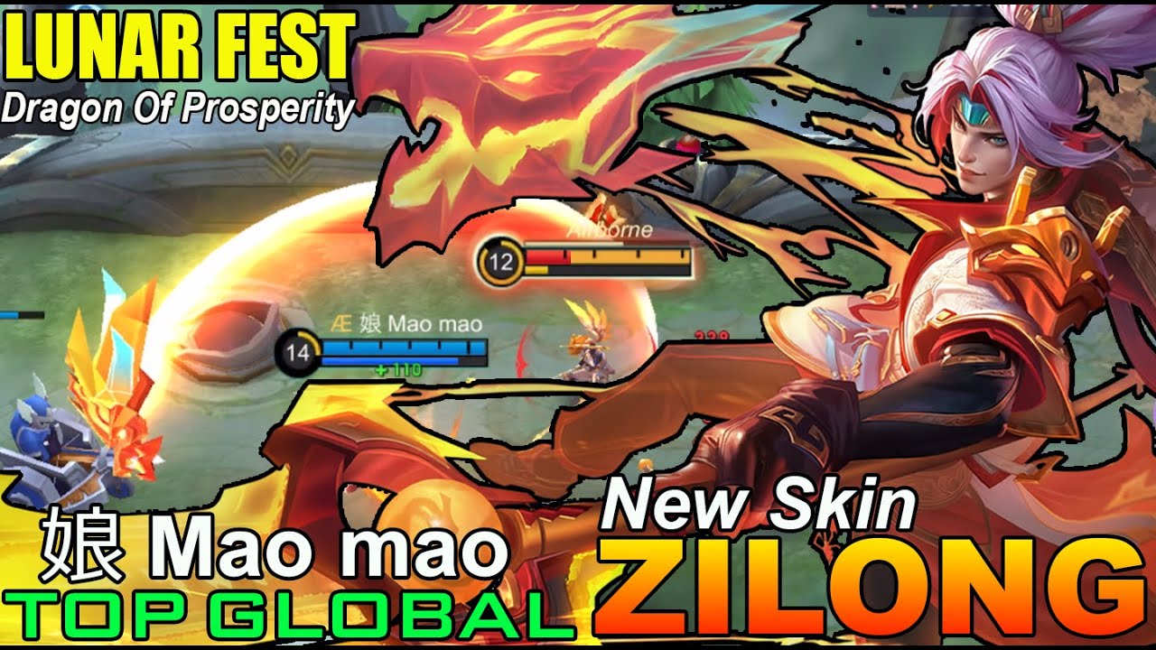Dragon of Prosperity Zilong New LUNAR FEST Skin Gameplay - Top Global ...