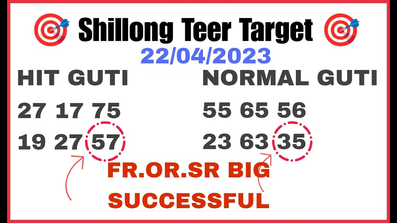 (Vip Guti) Shillong Teer Target 22/04/2023@Common Number@Results ...