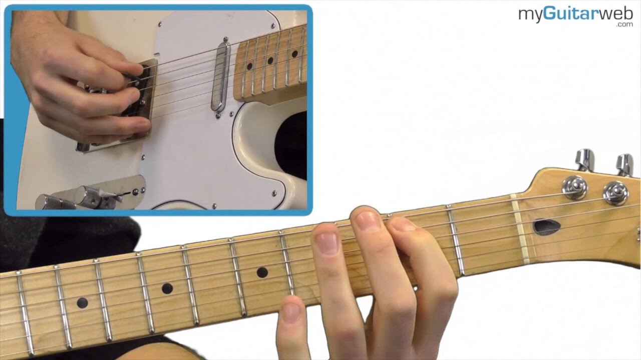 Guitar Lesson: Rock slow - Rock riff with backing track - YouTube