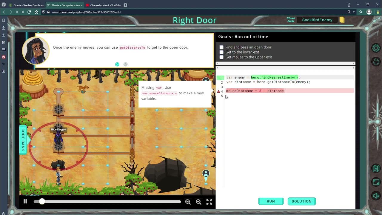 Ozaria Javascript Chapter 3 Module 4 Right Door Youtube