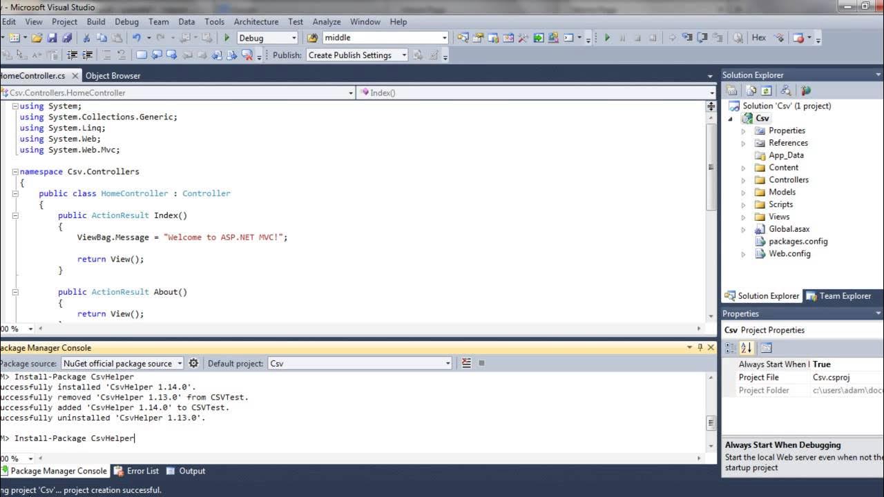 Csv Helper Asp.Net MVC #1 Introduction - YouTube
