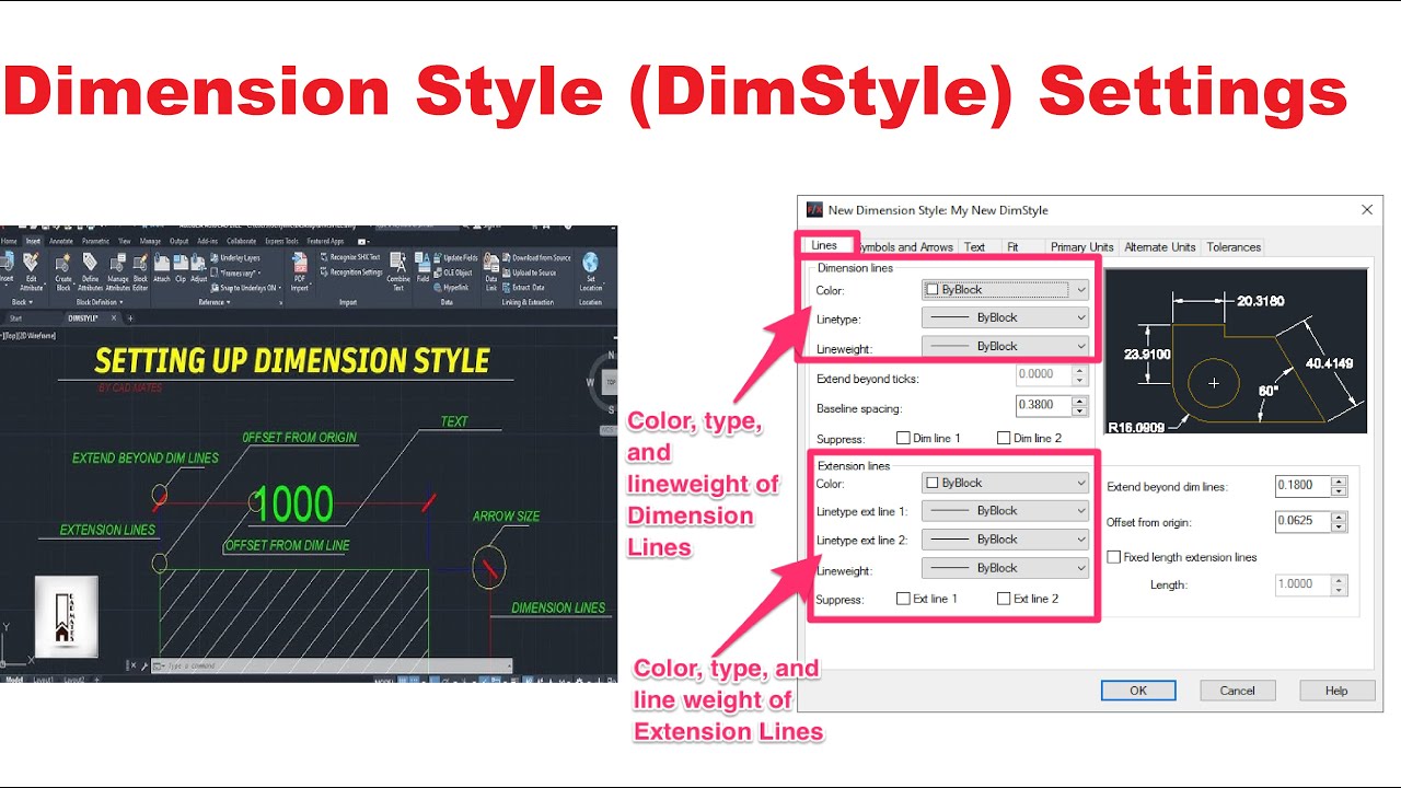 Setting Up the Dimension Style in AutoCAD II AutoCAD Tutorial -29 - YouTube