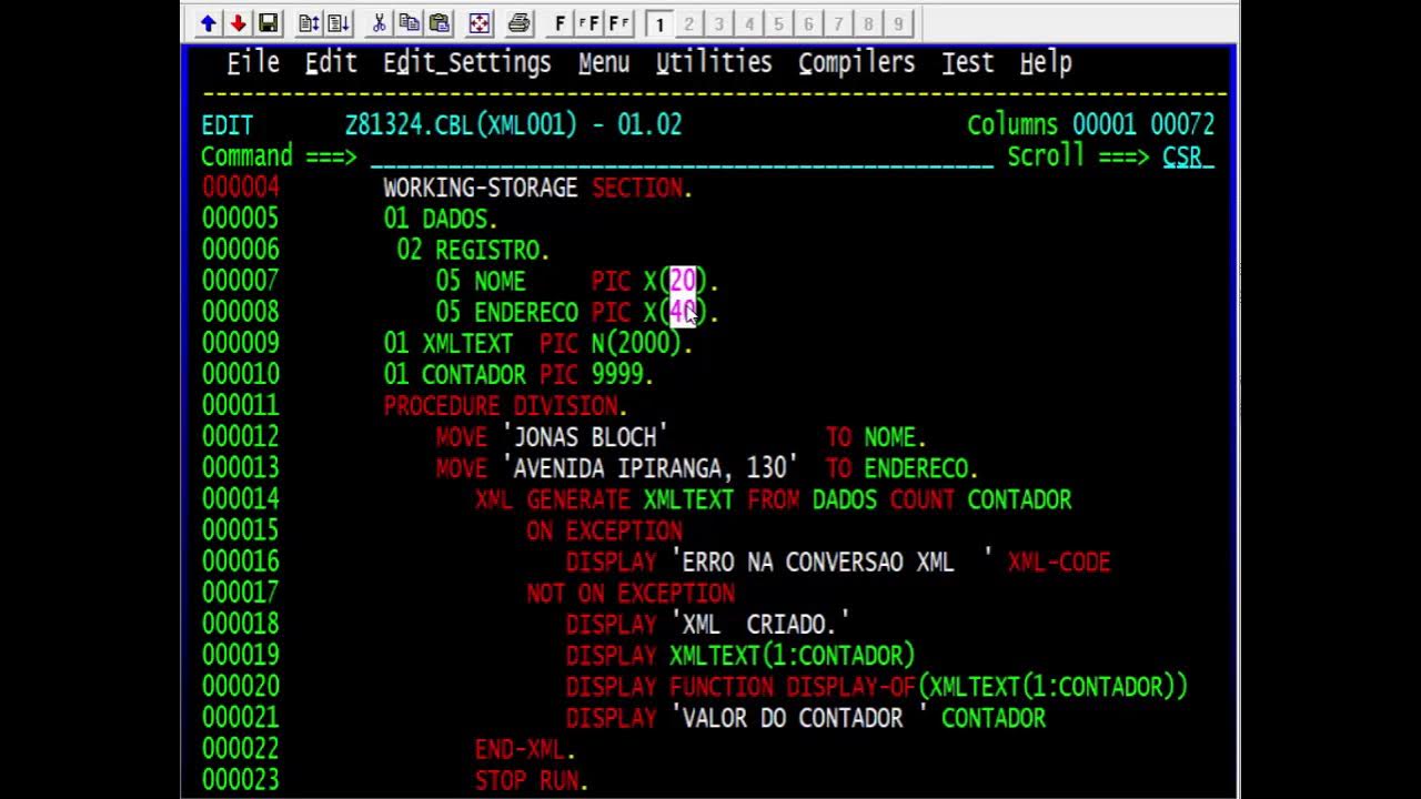 Gerando XML pelo Cobol ! - YouTube
