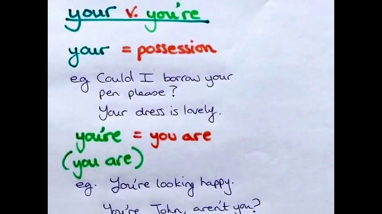 Your and You're pronunciation and use - YouTube
