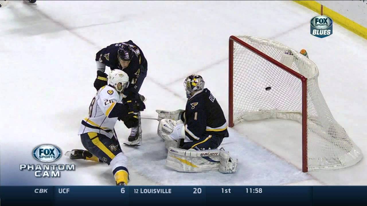 Paul Gaustad wrist shot goal 2-1 Nashville Predators vs St. Louis Blues ...