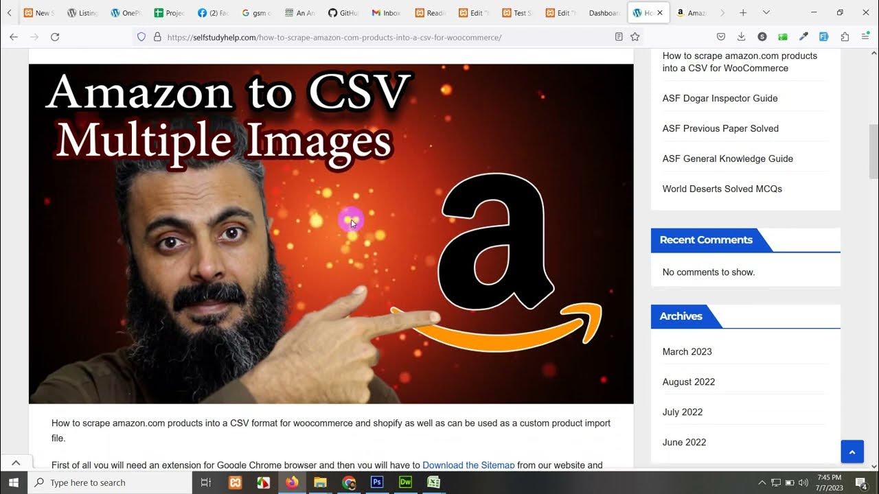 How to scrape amazon products to CSV for woocommerce - YouTube