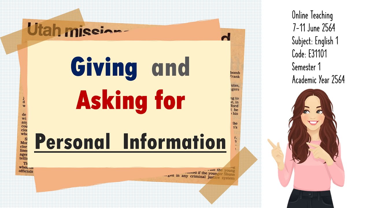 Giving and Asking for personal information - YouTube