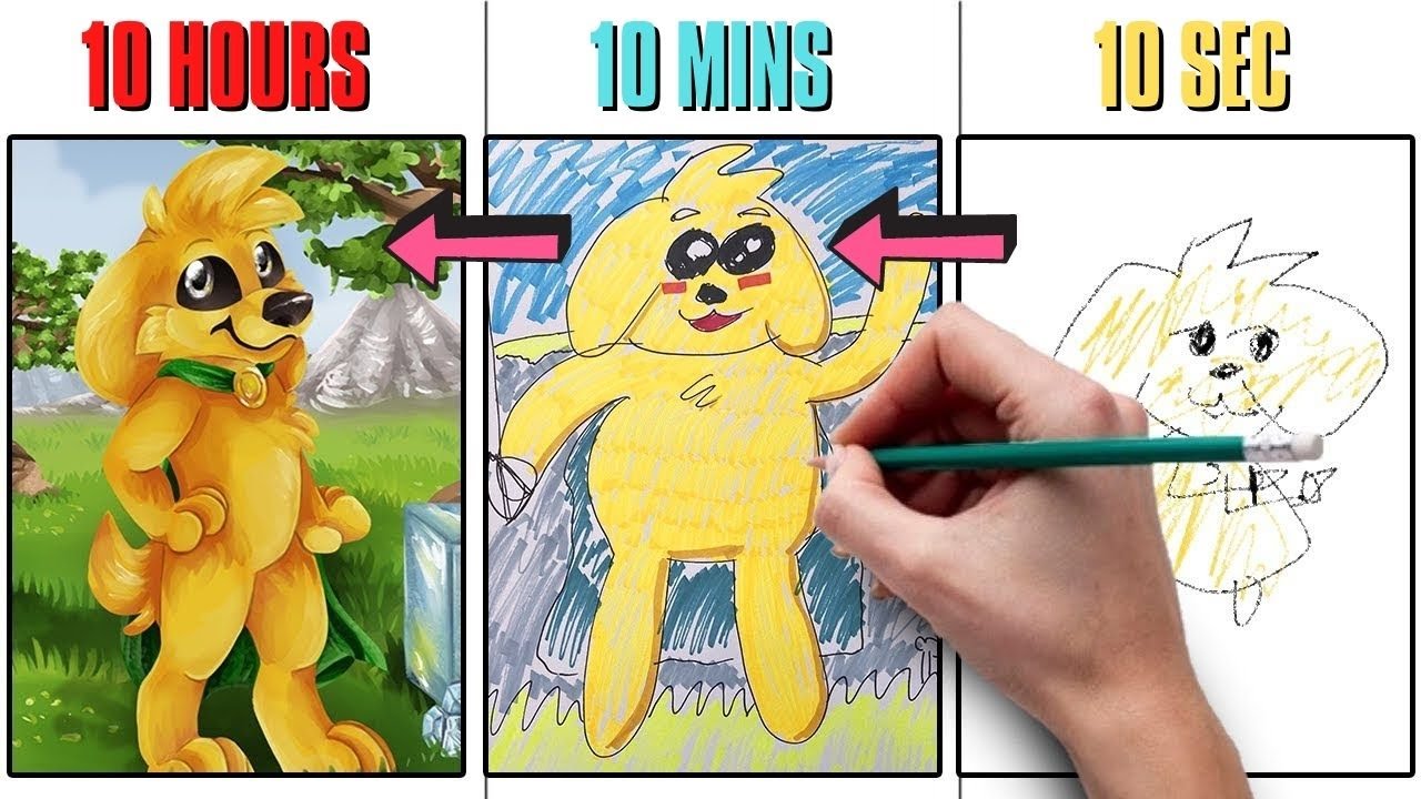 DRAWING MIKECRACK in 10 HOURS / 10 MIN / 10 SEC 😂🎨 MIKECRACK vs ...