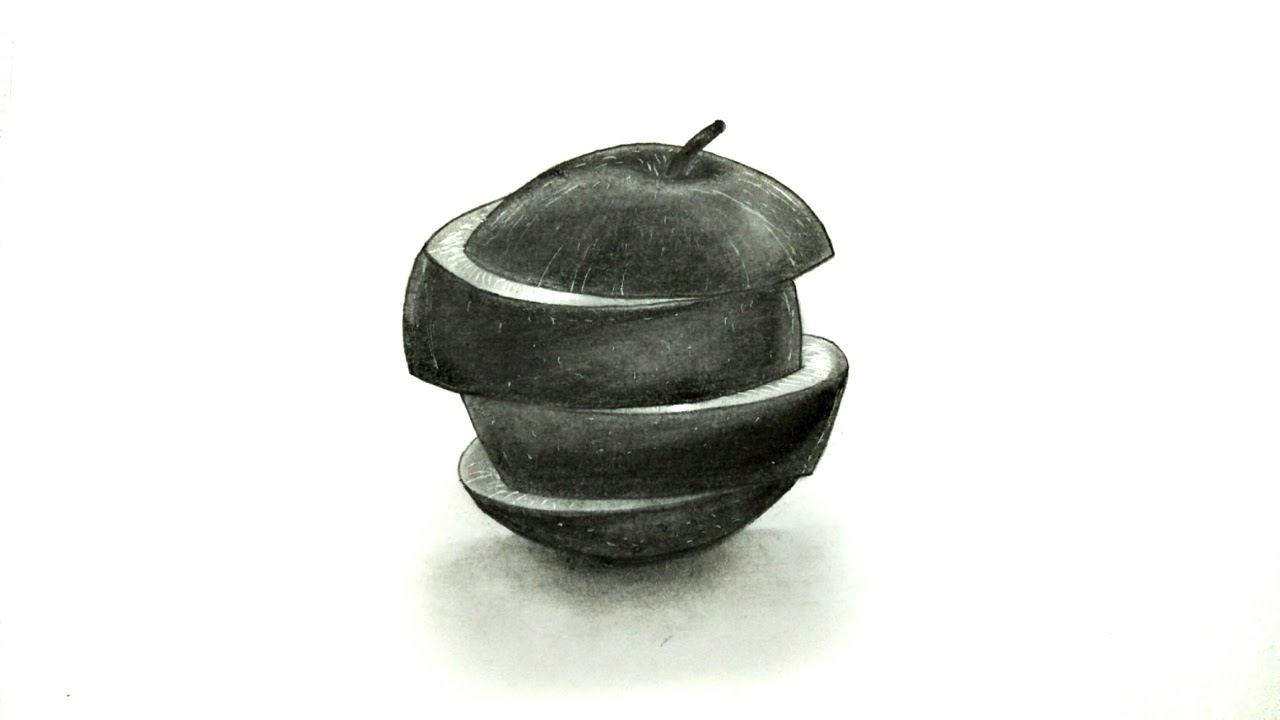 Draw a Sliced Apple | Simple Technique - YouTube