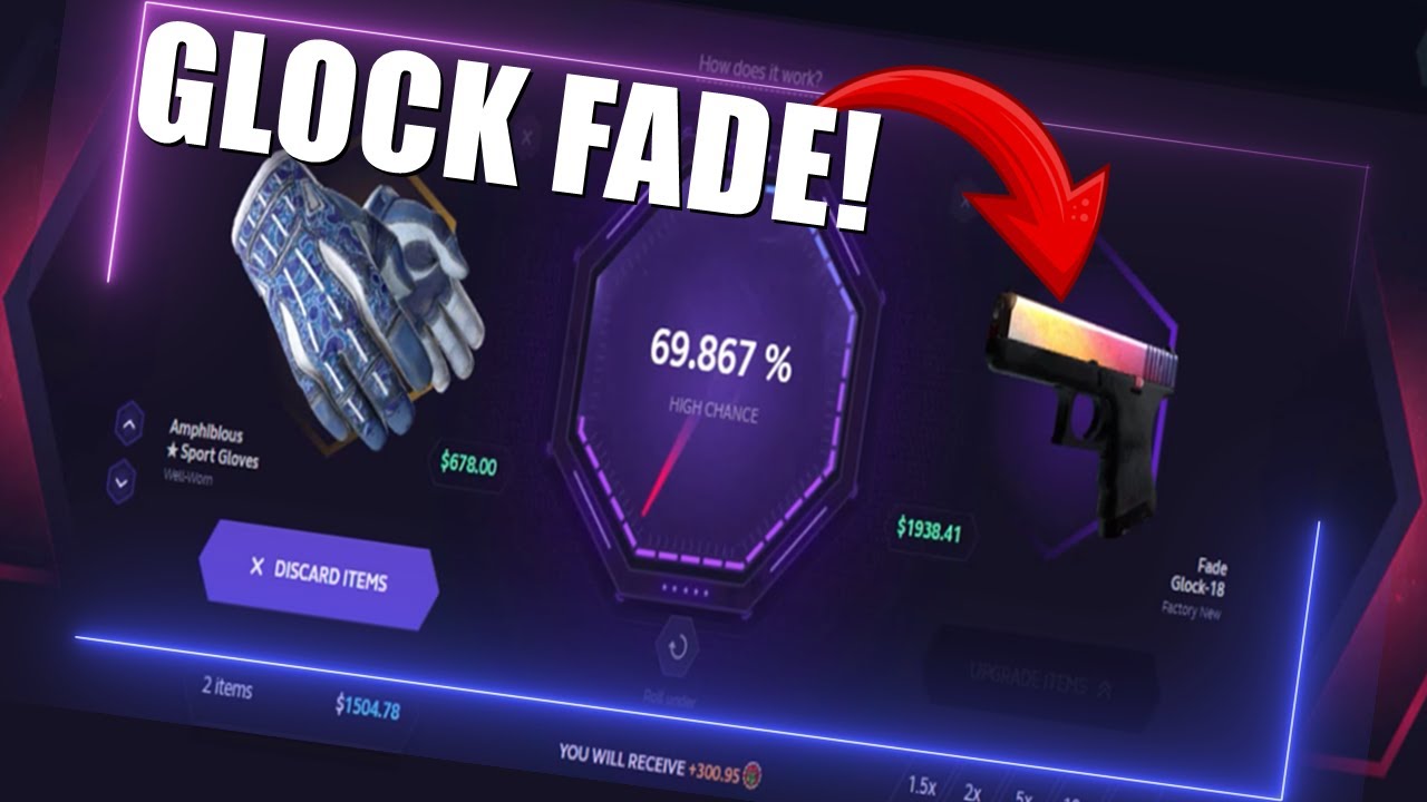 HUGE GLOCK FADE FN UPGRADE ON SKIN.CLUB! - YouTube