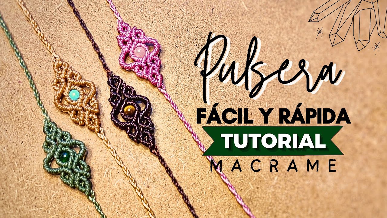 🔮 Pulsera de Macrame FÁCIL con PIEDRA NATURAL #51 | DIY Easy Boho ...