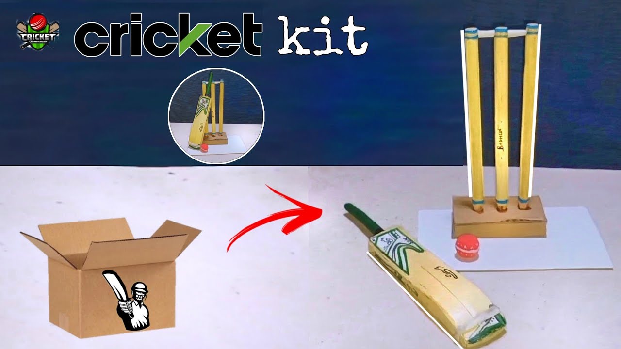 Make Mini Cricket Kit at Home | 🏏| DIY Mini Bat Ball Wicket | Easy ...