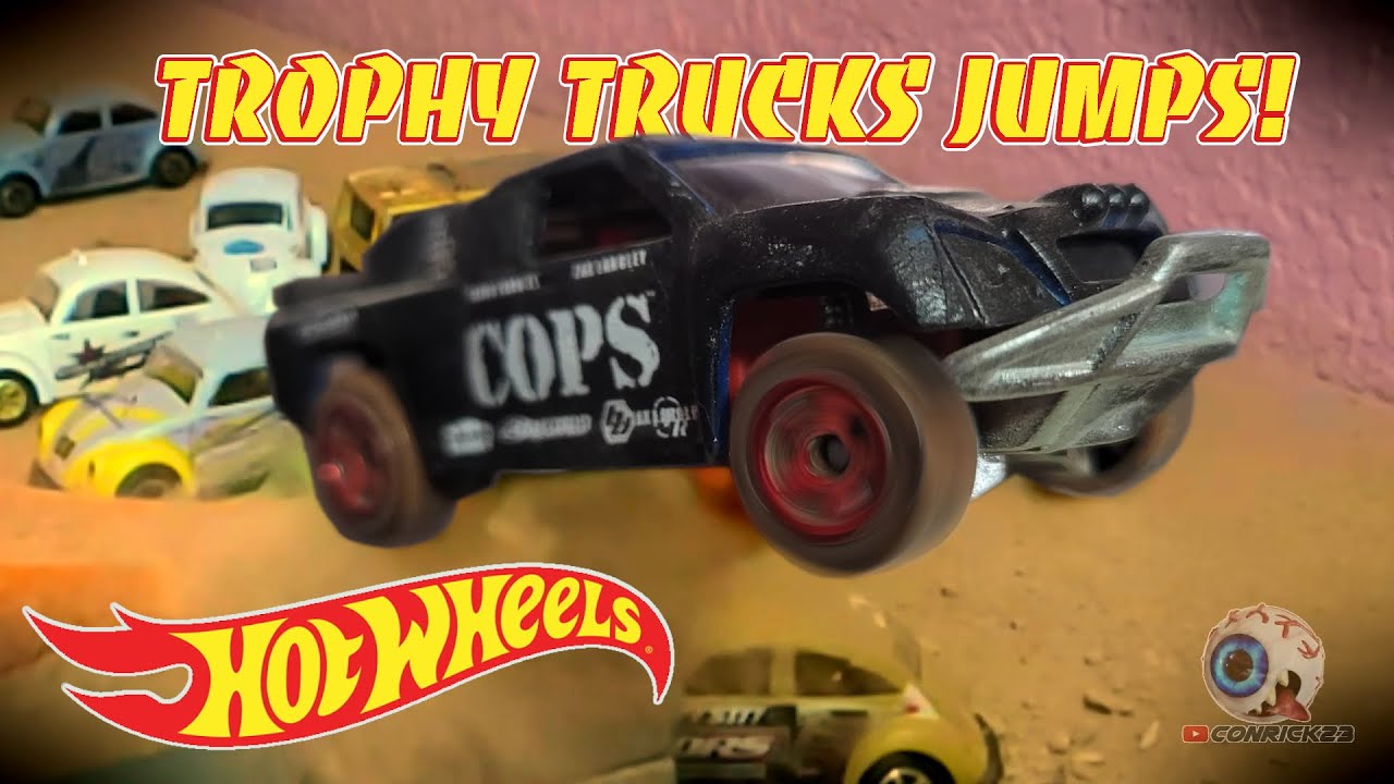 Hot Wheels custom Trophy Truck jumps - YouTube